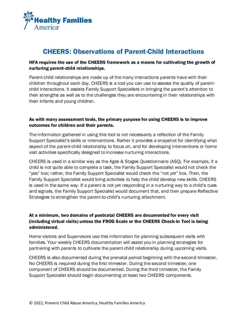 HFA CHEERS Framework – Healthy Families San Diego County